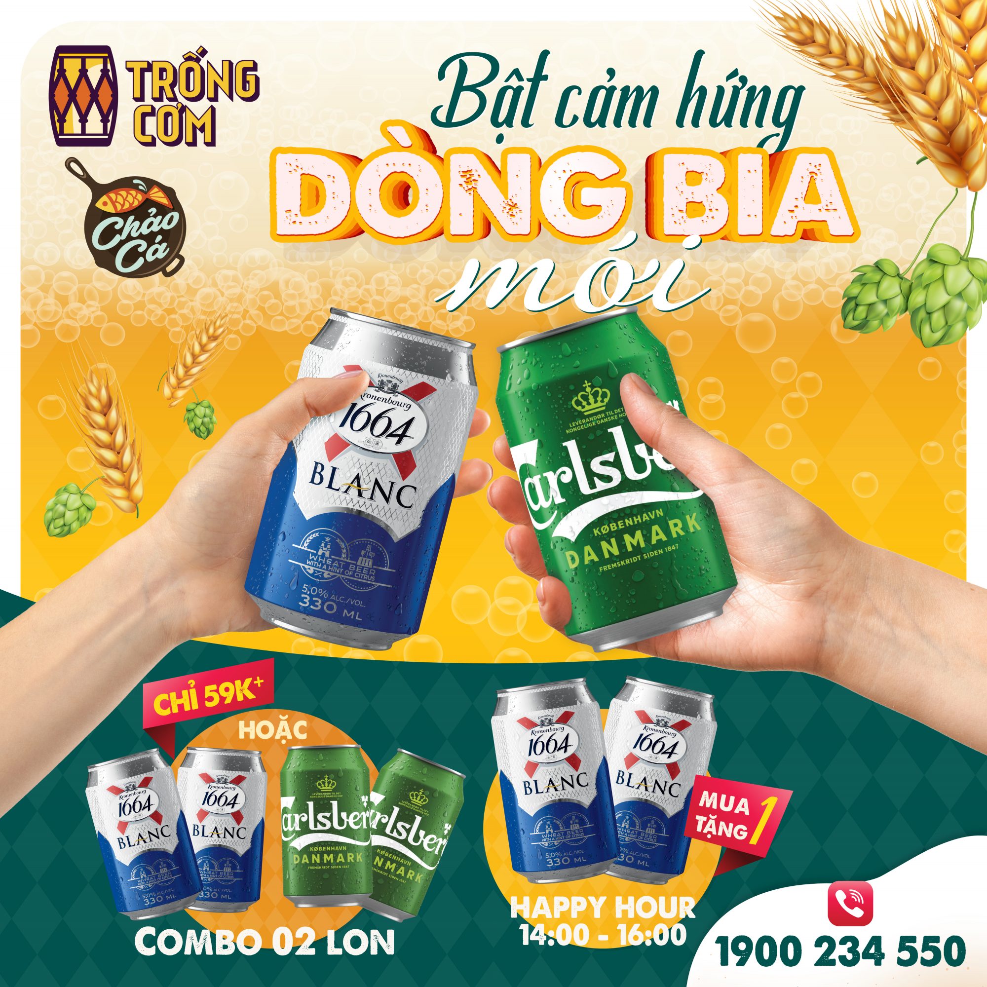 BẬT CẢM HỨNG DÒNG BIA MỚI - COMBO BIA CARLSBERG & BLANC 1664